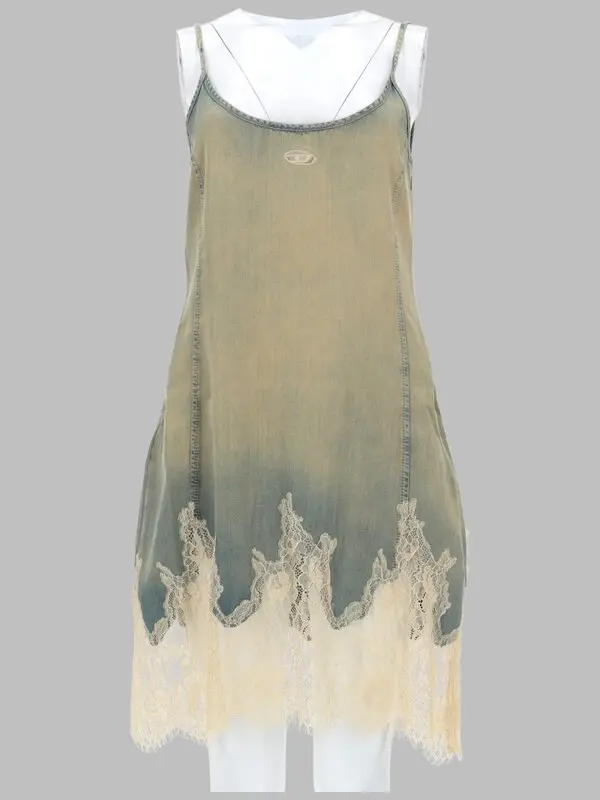 DIESEL® Lace And Denim Dress