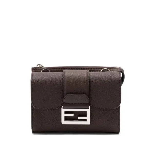 Fendi Calf Leather Messenger Bag - Brown
