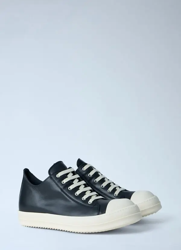 Rick Owens Low-top Leather Sneakers - Black