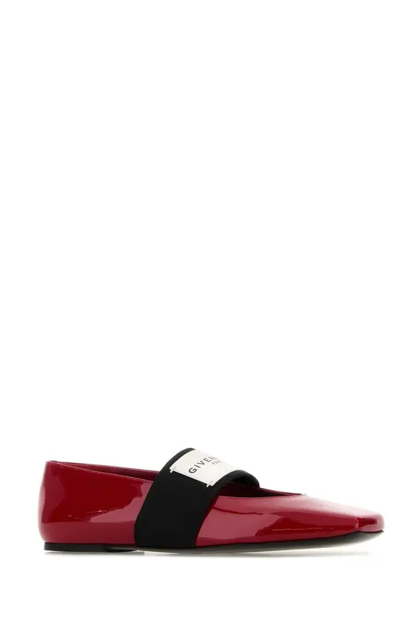 Givenchy Leather Square Ballerinas - Red