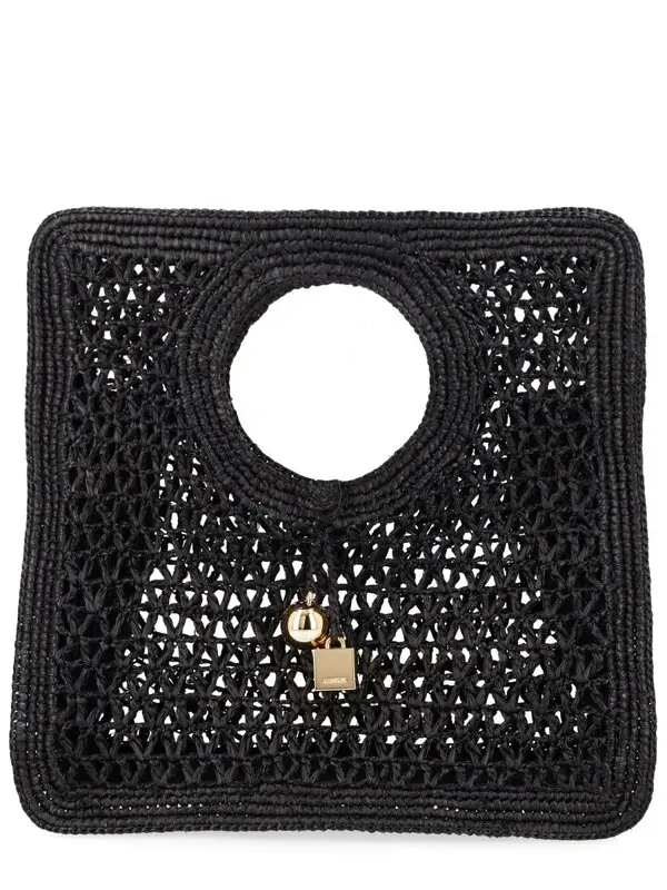 Jacquemus Raffia Beach Bag - Black