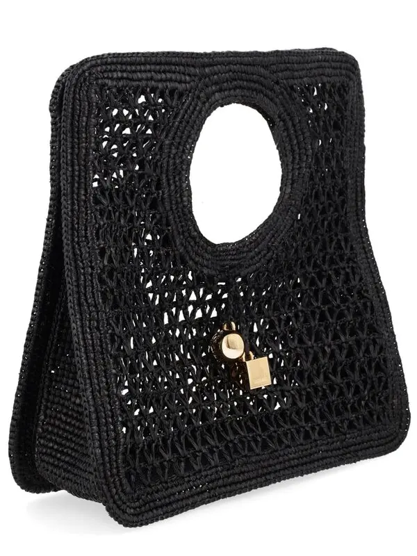 Jacquemus Raffia Beach Bag - Black
