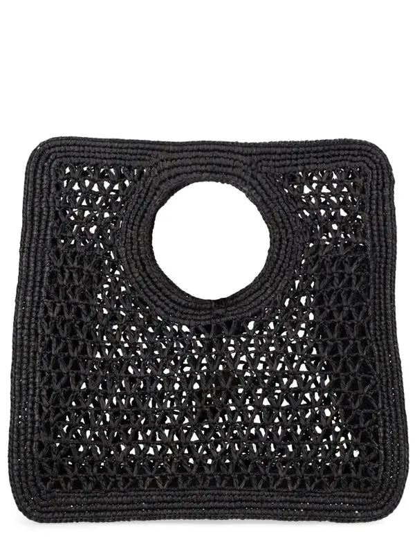 Jacquemus Raffia Beach Bag - Black