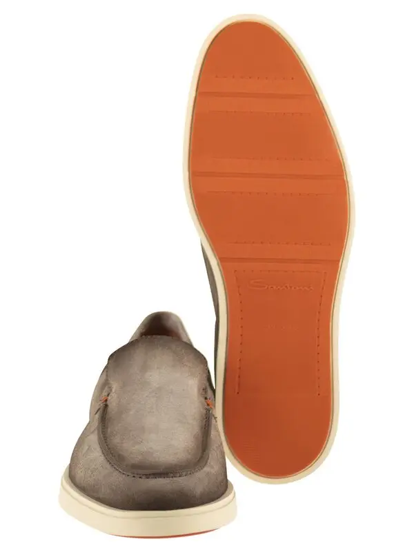 Santoni Suede Moccasins