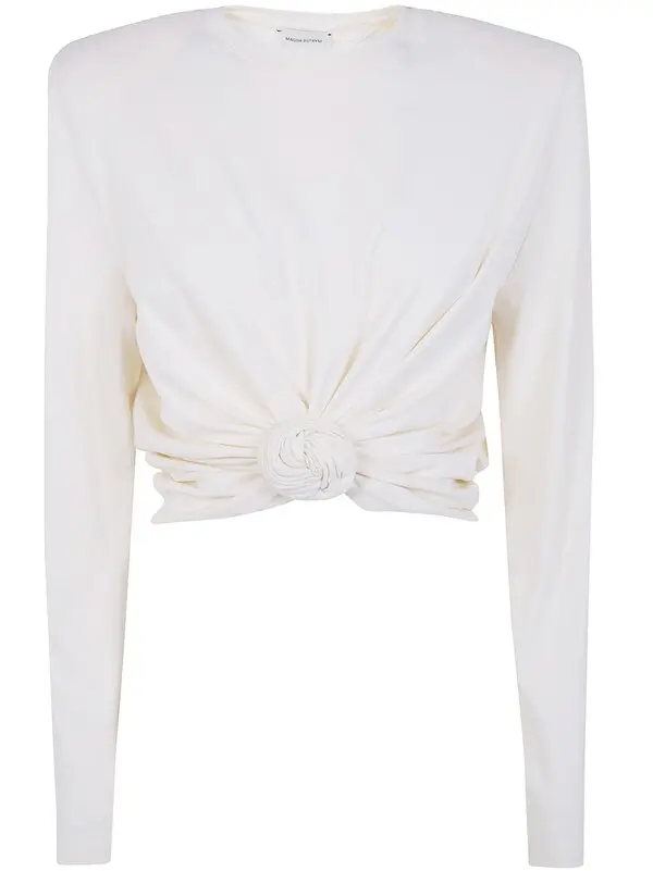 Magda Butrym Long Sleeve Twist Detail Top - Multicolor
