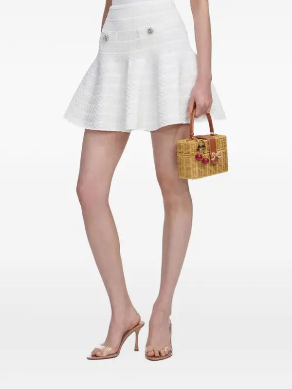 SELF-PORTRAIT Pointelle Knit Mini Skirt