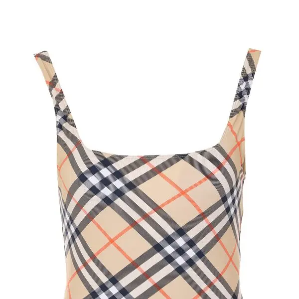Burberry Sabina Check Swimsuit - Cream