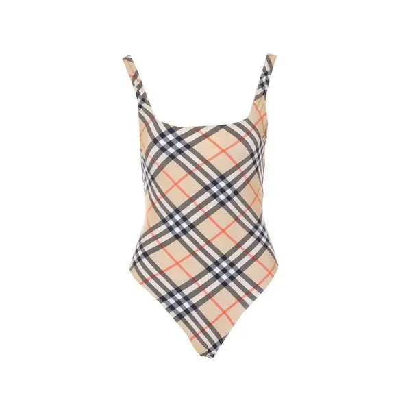 Burberry Sabina Check Swimsuit - Cream
