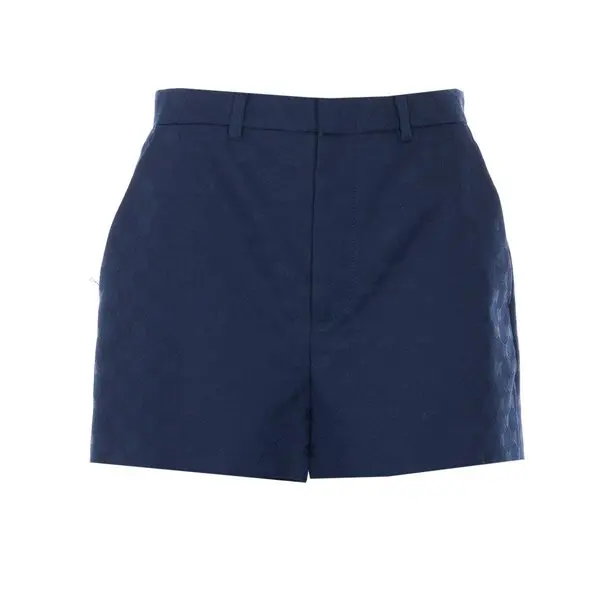 Gucci Cotton Blend All-over Logo Print Hot Pants - Blue