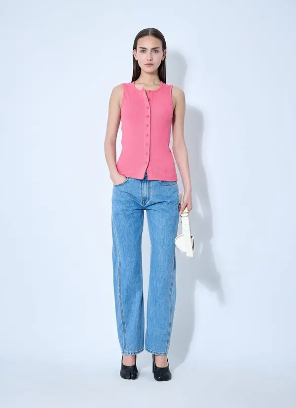 JW Anderson Ribbed Tank Top With Button Front