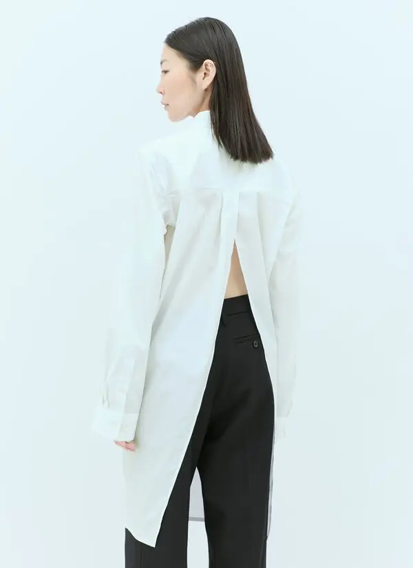 Dries Van Noten Open-rear Cotton Poplin Shirt - White