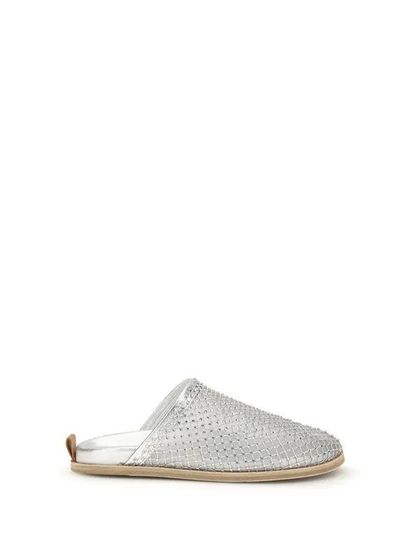 FORTE_FORTE Mesh Mules With Rhinestones