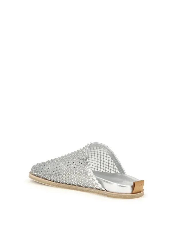 FORTE_FORTE Mesh Mules With Rhinestones
