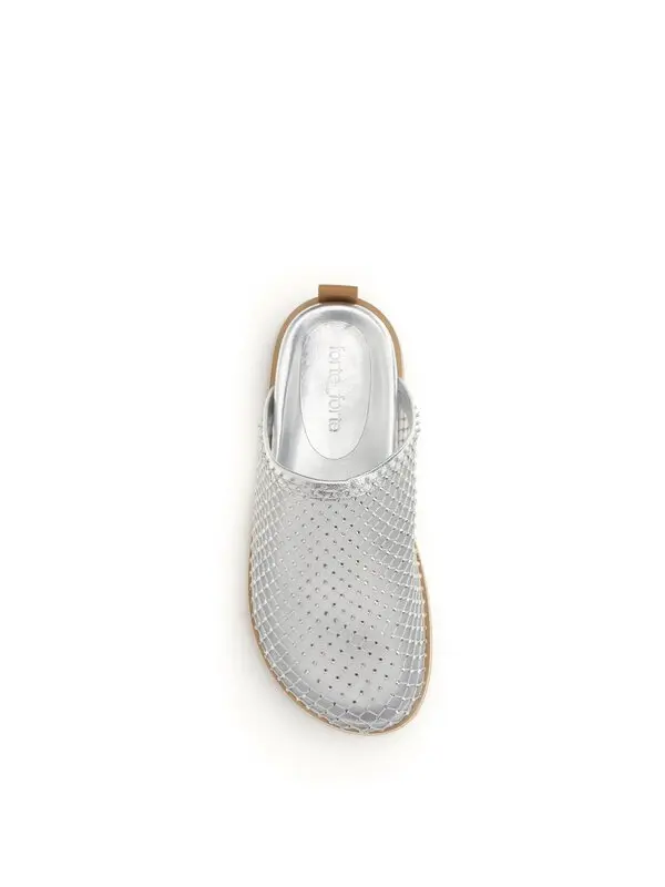 FORTE_FORTE Mesh Mules With Rhinestones