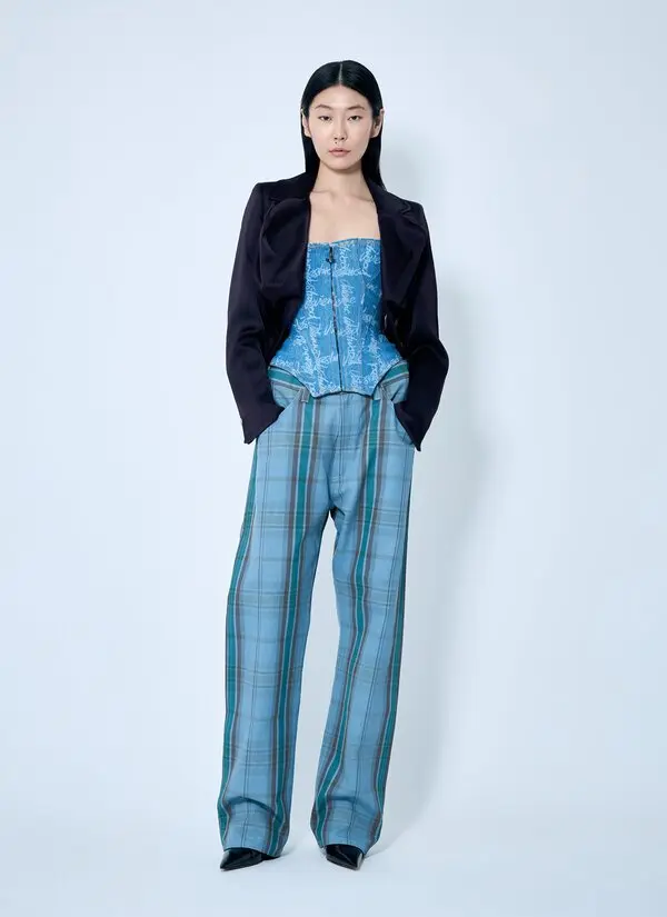VIVIENNE WESTWOOD Denim Cobrax Corset With All-over Logo Motif