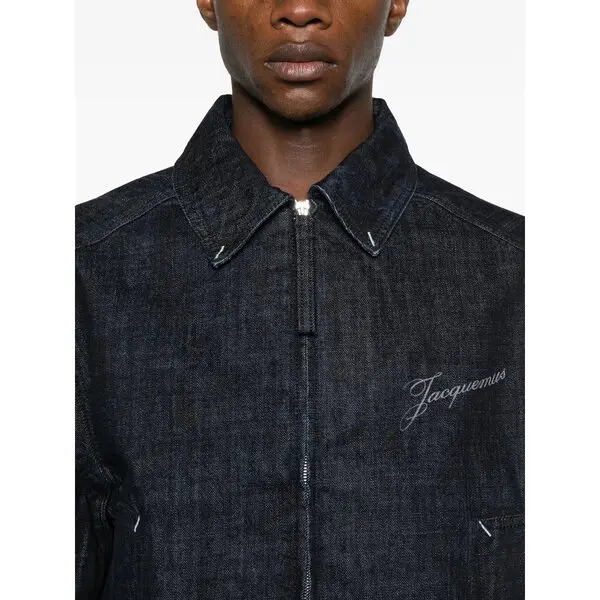 Jacquemus Denim Jacket With Laser Logo
