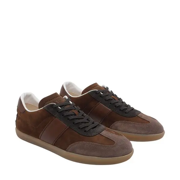 TOD'S Suede And Leather Lace-up Sneakers - Brown