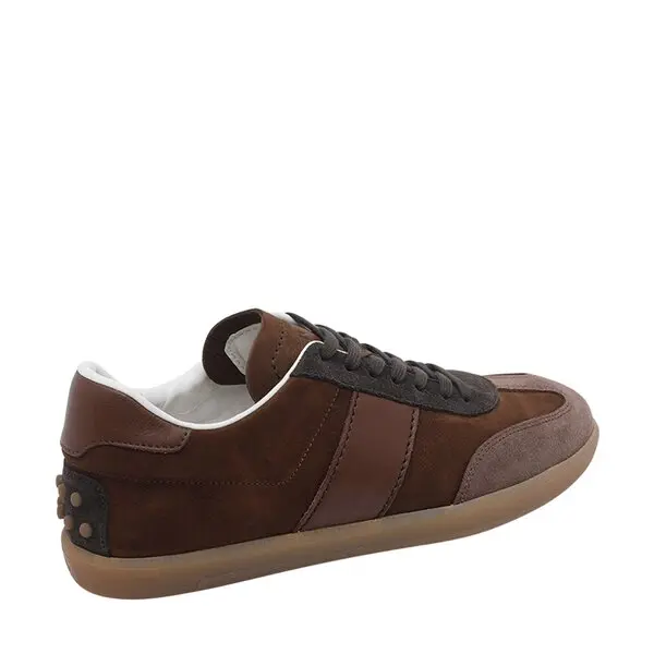 TOD'S Suede And Leather Lace-up Sneakers - Brown