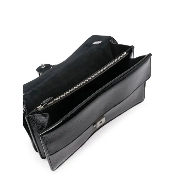Gucci Calf Leather Tiger Head Shoulder Bag - Black