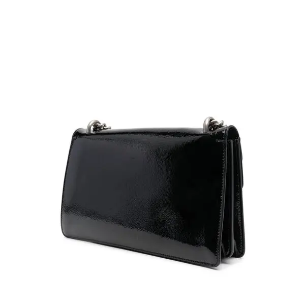 Gucci Calf Leather Tiger Head Shoulder Bag - Black