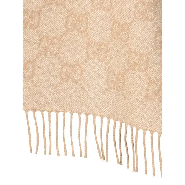 Gucci Gg Pattern Fringed Cape