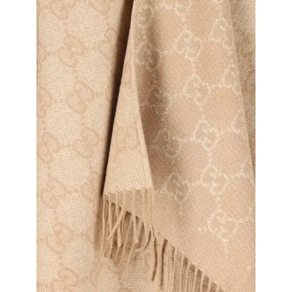 Gucci Gg Pattern Fringed Cape