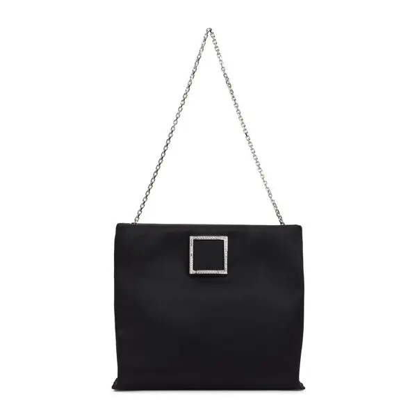 ROGER VIVIER Trompette Strass Soft Clutch - Black