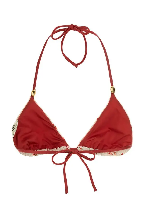 Fendi Printed Stretch Nylon Bikini Top - Multicolor
