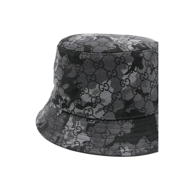 Gucci Bucket Hat With All-over Logo Camouflage Pattern