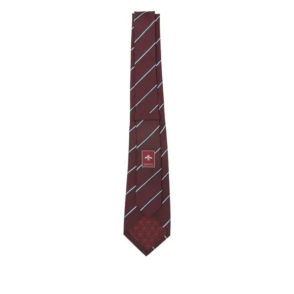 Gucci Burgundy Diagonal Stripe Neck Tie