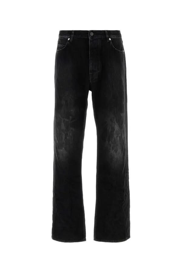 Balenciaga Wide-leg Denim Jeans - Black
