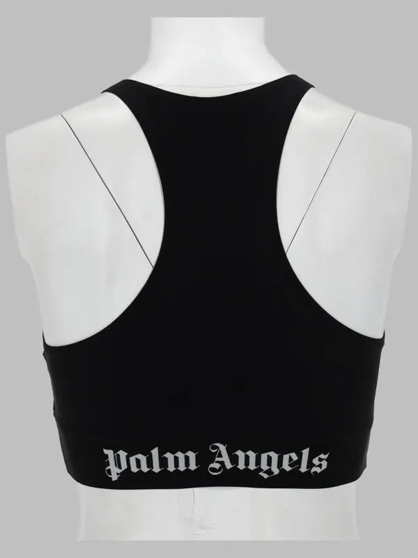 Palm Angels Cropped Sport Top - Black