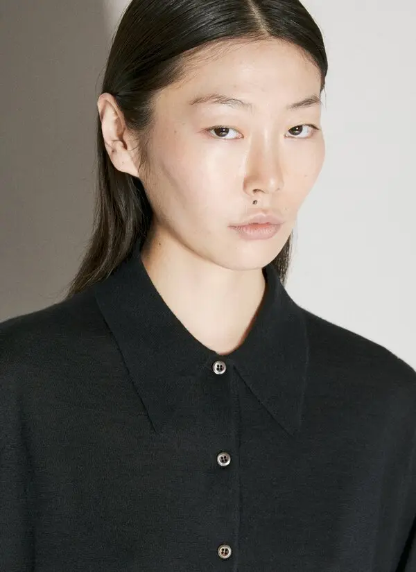 Prada Cashmere Polo Sweater - Black