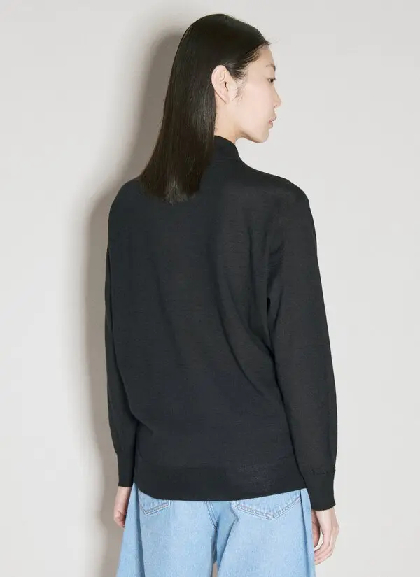 Prada Cashmere Polo Sweater - Black