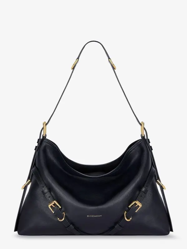 Givenchy Voyou Medium Leather Shoulder Bag - Black