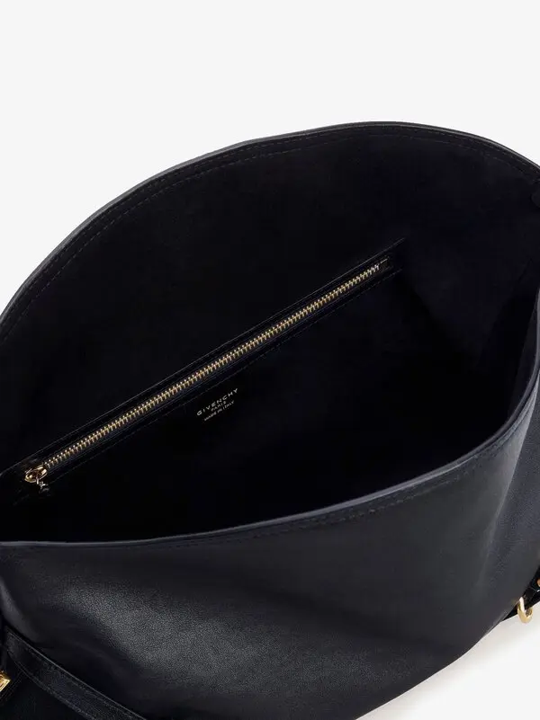 Givenchy Voyou Medium Leather Shoulder Bag - Black