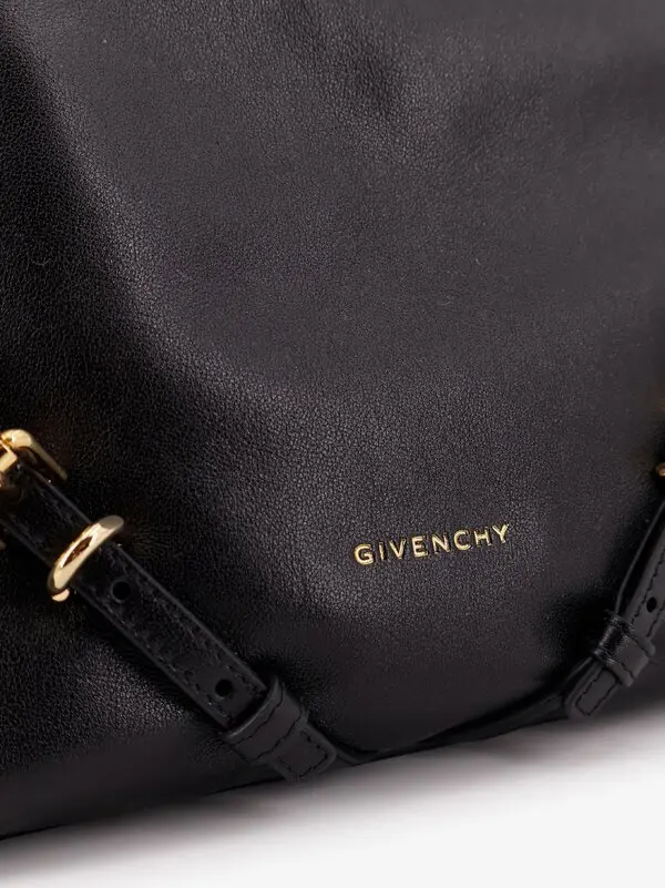 Givenchy Voyou Medium Leather Shoulder Bag - Black