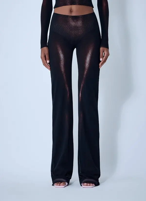 JEAN PAUL GAULTIER Body Dust Print Mesh Pants - Black