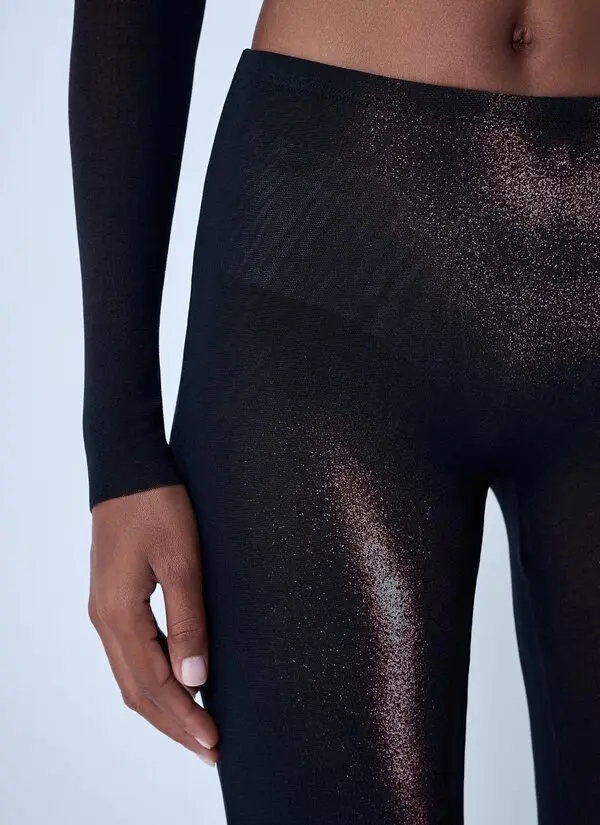 JEAN PAUL GAULTIER Body Dust Print Mesh Pants - Black