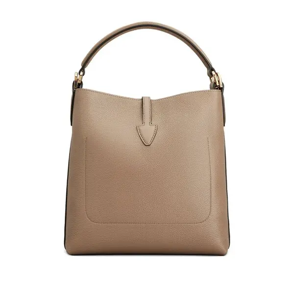 TOD'S Calf Leather Tote Bag With Gold-tone Hardware - Brown