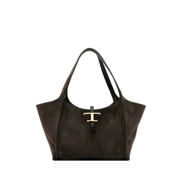 TOD'S Calf Leather Tote Bag With Gold-tone Hardware - Brown