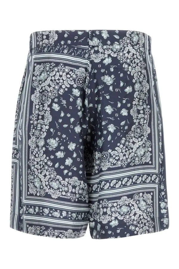 Fendi Printed Silk Bermuda Shorts - Multicolor