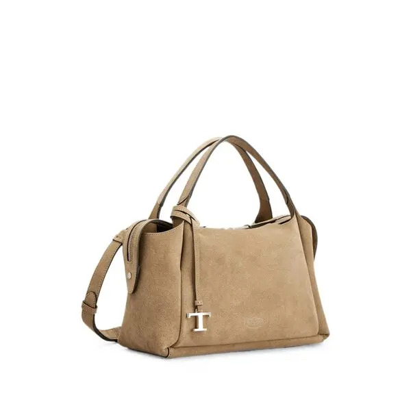 TOD'S Leather Tote Bag With Detachable Shoulder Strap And T Charm