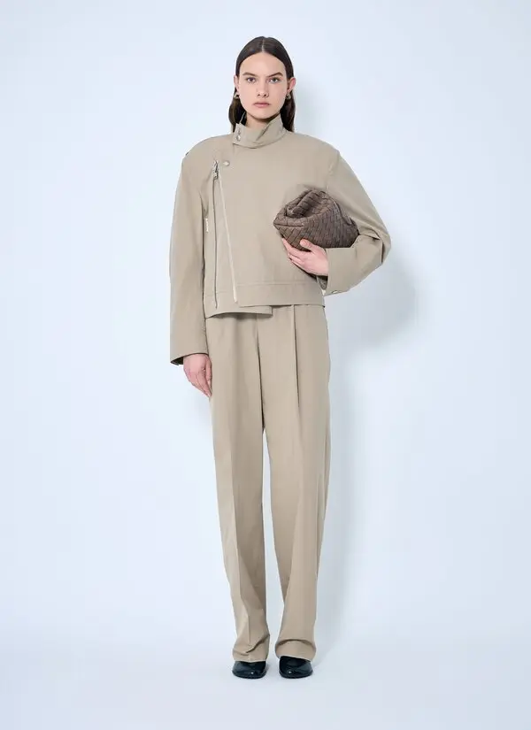 Bottega Veneta Compact Cotton Blouson - Cream