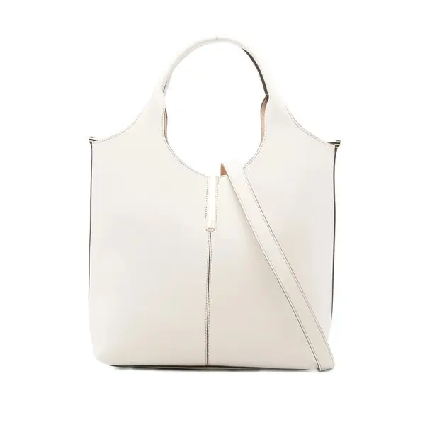 TOD'S Off- Calfskin Tote Bag - White