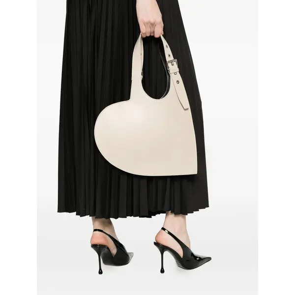 Coperni Heart-shaped Leather Tote Bag - Cream