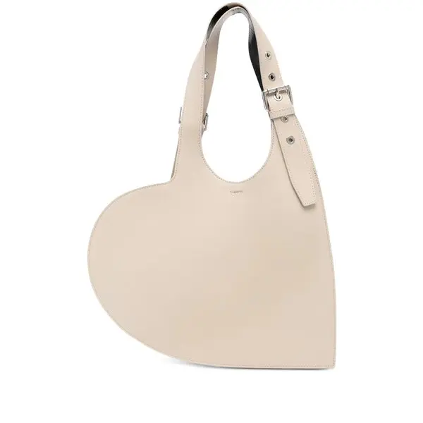 Coperni Heart-shaped Leather Tote Bag - Cream