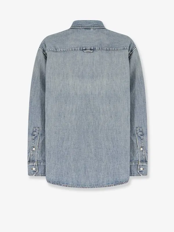 Miu Miu Embroidered Denim Shirt - Multicolor