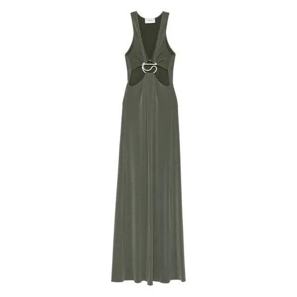 Coperni V-neck Cutout Maxi Dress - Green