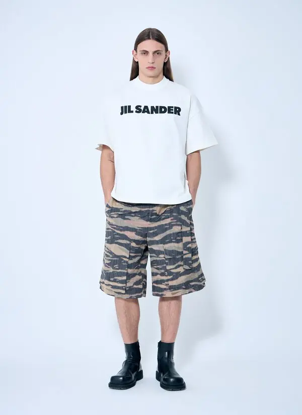 JIL SANDER Belted Camouflage Cargo Shorts